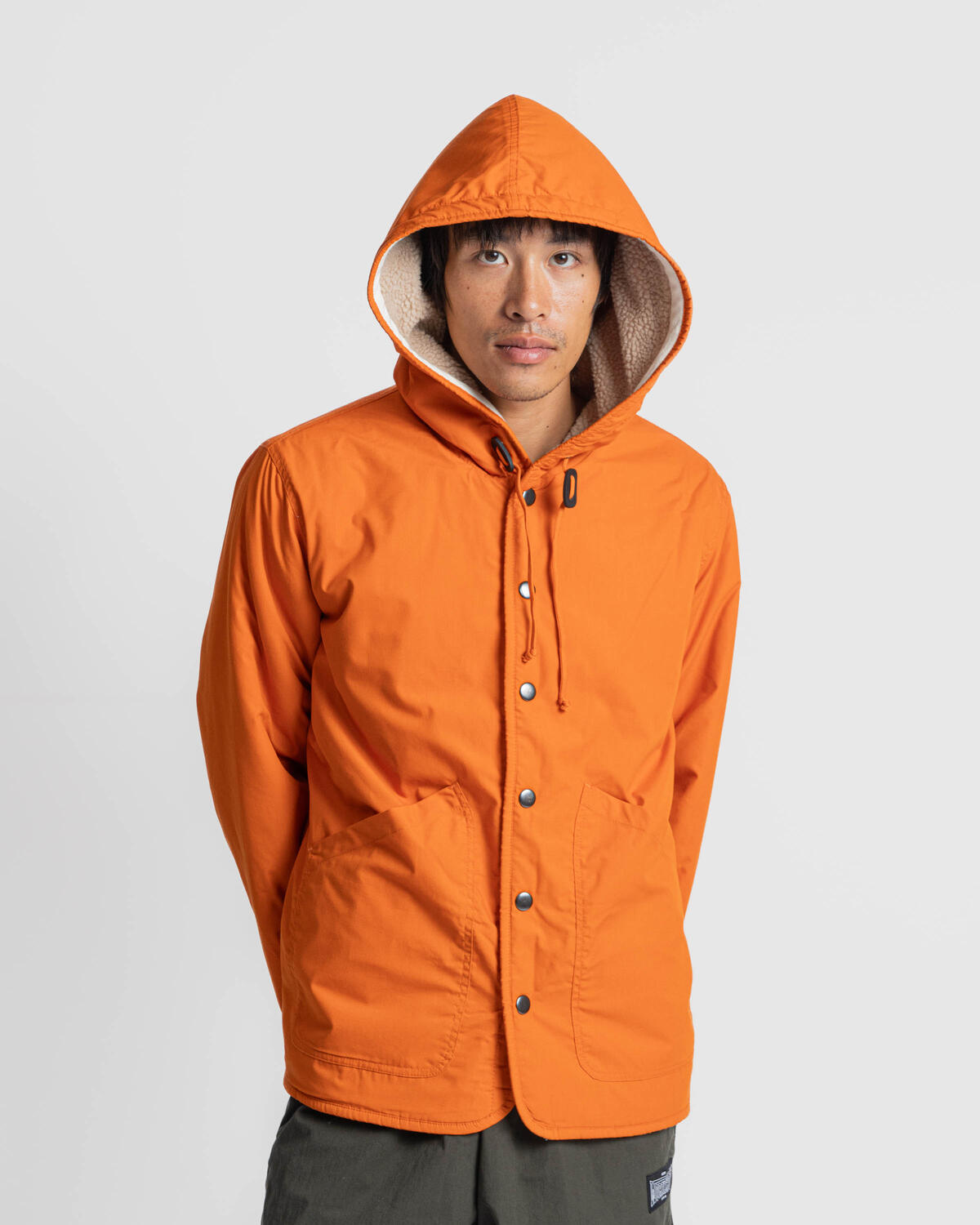 Universal Works REVERSIBLE SIMPLE HOODED JACKET | 31129-ORASND | AFEW STORE