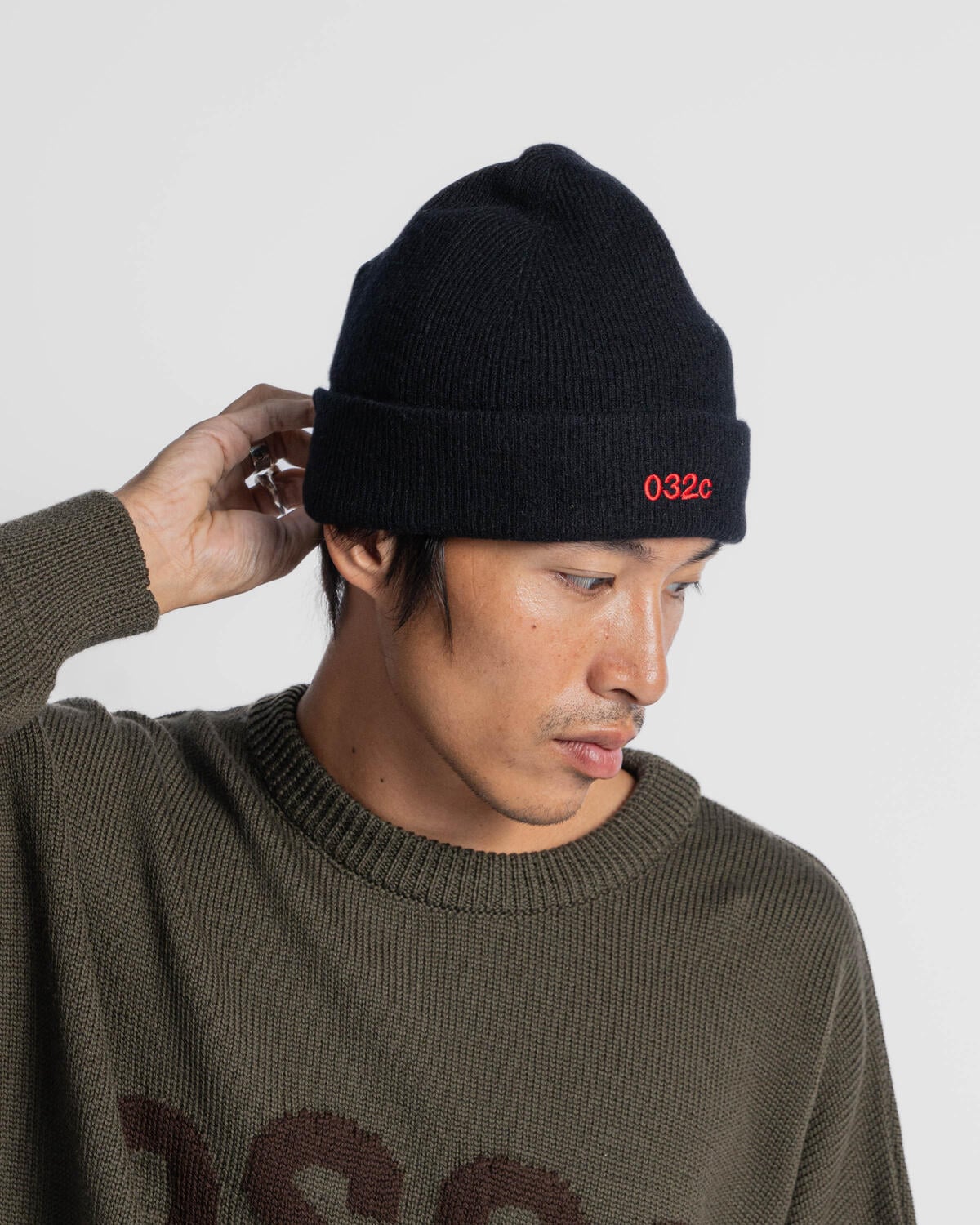032c LOGO CASHMERE BLEND BEANIE | F24-UAK-3271-000 | AFEW STORE